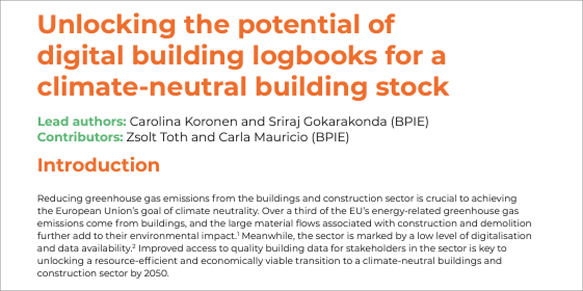 Hoja informativa de BPIE sobre el libro digital del edificio • CASADOMO